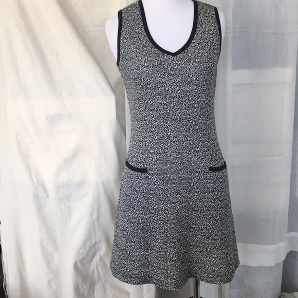 R wear Rampage | Dresses | Heather Black White Bias Trim Pocket Knit ...